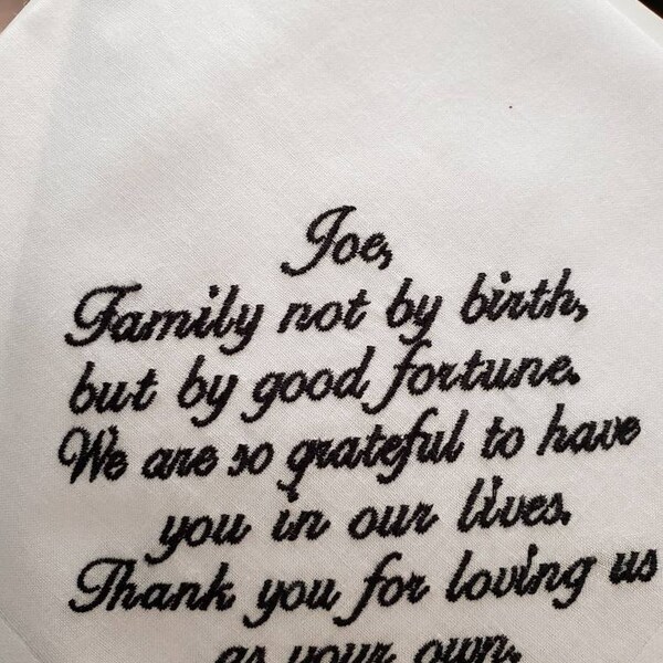 Stepdad Wedding Gift Personalized Handkerchief, Step Father of the ...