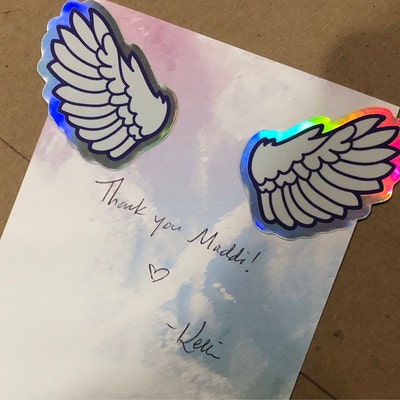 Angel Wings Holographic Sticker Set - Etsy
