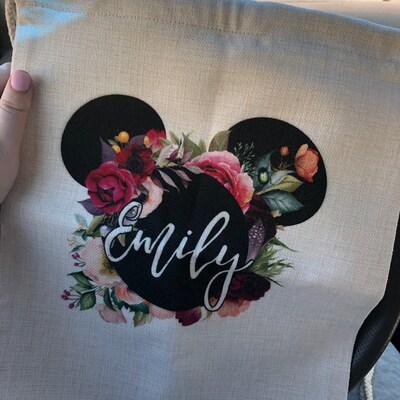 Disney Backpack, Disney Bag, Custom Disney Drawstring Backpack, Disney ...