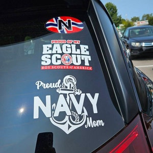 Proud Navy Parent Decal- Mom or Dad; Vinyl Decal for Car Windows ...