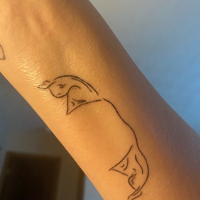 Ear Outline DIGITAL, Minimalist Illustration Print, Custom Pet Tattoo ...