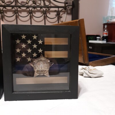 Thin Blue Line Badge Display Shadow Box - Etsy