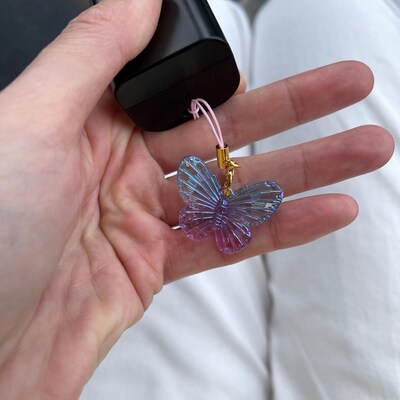 Kawaii Sakura Phone Charm Pastel Pink Cherry Blossom Keychain Kawaii ...