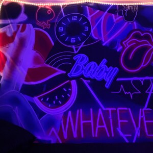 Neon Sign Collage Wall Tapestry Tapestry Mandala Bohemian - Etsy