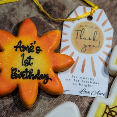 Sun Birthday Favor Tags Template, Sunshine Gift Labels, First Trip ...