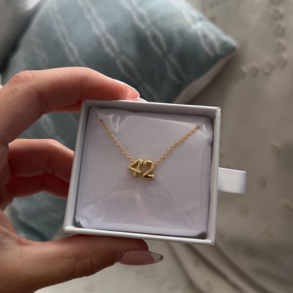 Gold Number Necklace, Sterling Silver, Gold Necklace, Personalized ...