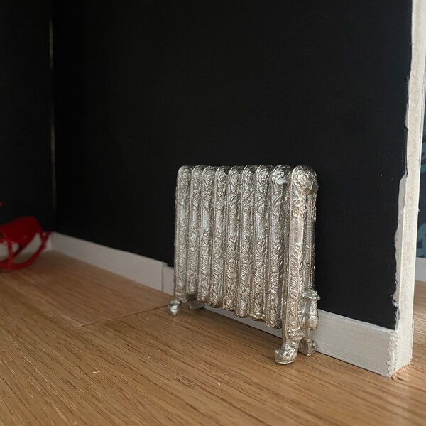 Dollhouse Miniature Radiator Large Silver Fancy 1:12 Scale Resin ...