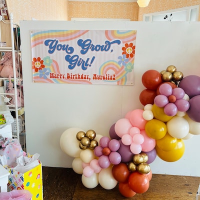 Groovy Birthday Banner, Two Groovy Birthday, Hippie Banner, Two Groovy ...