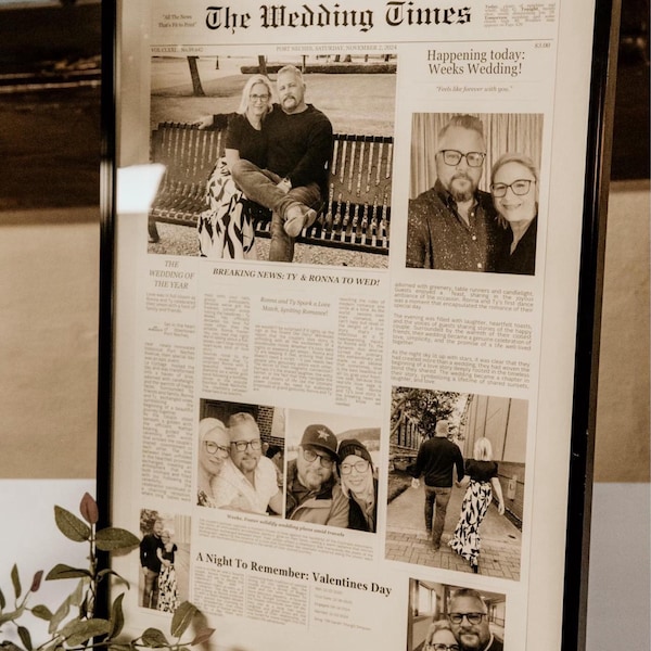 Custom Newspaper Headline Romantic Gift Wedding Anniversary Birthday ...