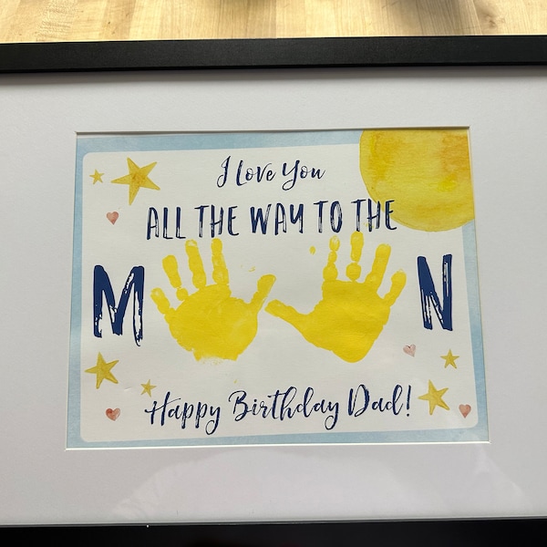 I Love You to the Moon Birthday Card for Dad From Kid, Printable ...
