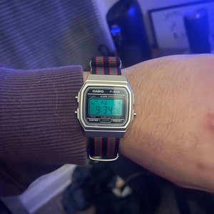 Custom Silver and Black Casio Watch on Black Strap W/ Silver - Etsy