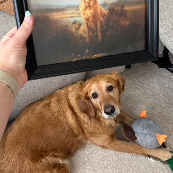 Vintage Black Labrador Portrait, Black Lab Art Print, Antique Oil ...