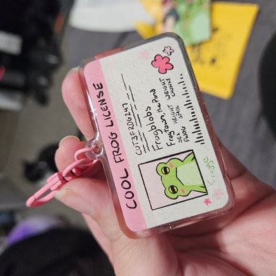 Cool Frog License Acrylic Keychain Cute Sparkly Frog Pink Keychain - Etsy
