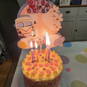 Groovy Cake Topper | Hippie Cake Topper | Campervan Cake Topper | 3D ...