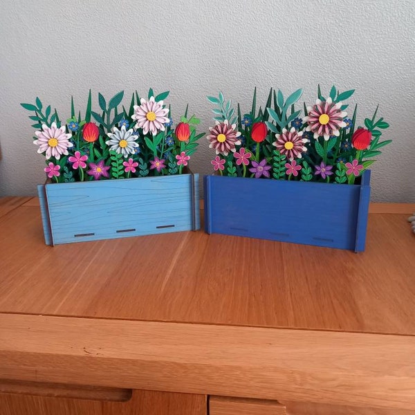 DIY 3D Layered MDF Flower Pot, Make Your Own Flower Pot, Flower Window ...