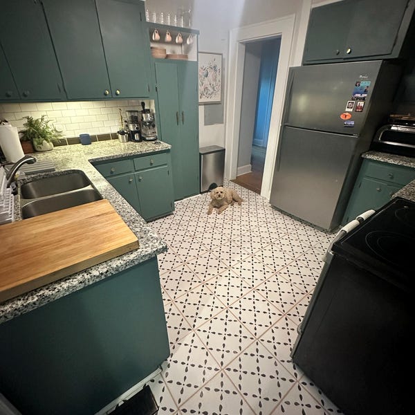 Ocean & off White Checker Vinyl Tile Sticker Floor Decals Removable and ...