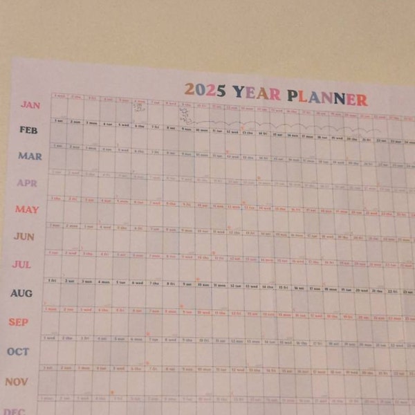 Large Monthly Wall Planner A3 Pastel Wall Planner Individual Pages ...