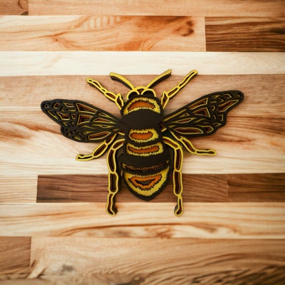 Layered Bee Laser Cut File Bee SVG 3D Instant Download Multi Layer Bee ...
