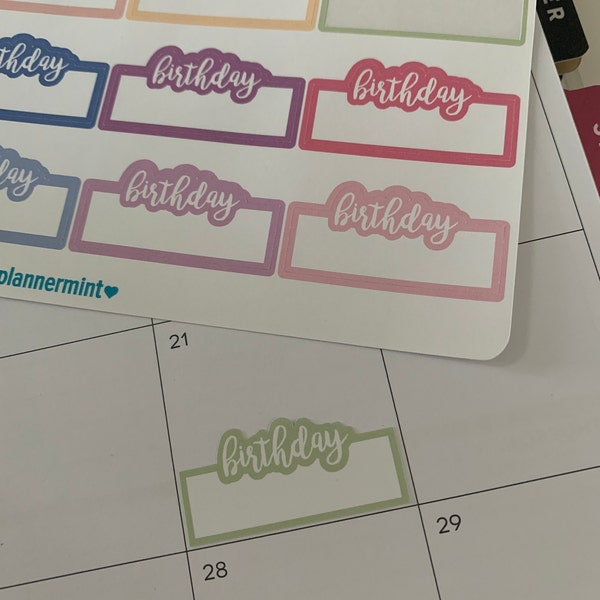 Birthday Planner Stickers: Fillable Tracker, Party Decor (matte or ...