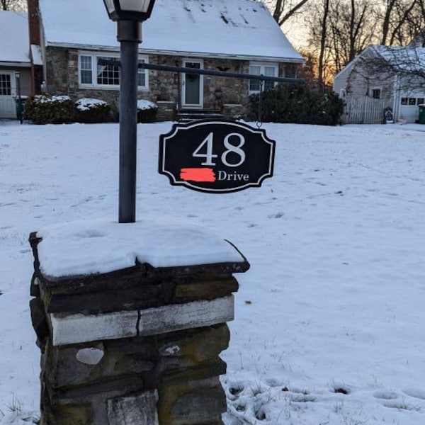 Hanging House Number Sign, Hanging Mailbox Sign, Driveway Address Sign ...