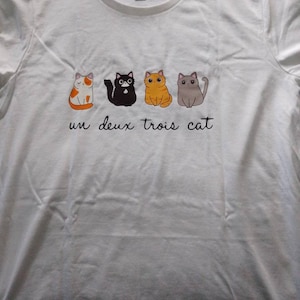 Un Deux Trois Cat Shirt, Gifts for Cat Lovers, Cat Tee Shirt, Cat Tee ...