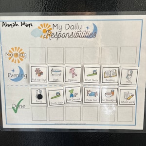 Kids Daily Responsibilities Chart, Printable Daily Routine, Chore Chart ...