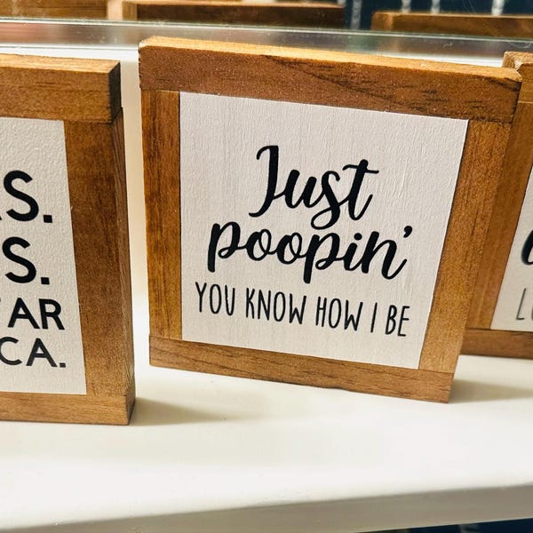 Just Poopin’ Sign, Crazy World Sign, the Office Bathroom Decor ...