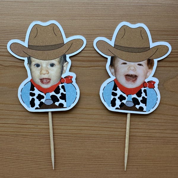 Cowboy Cupcake Toppers | Western Birthday Party Decorations | My First ...