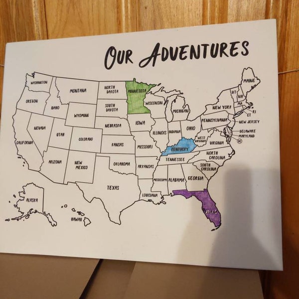 DIY Kit Push Pin Map, US Map With Push Pins, Travel Map Tracker, United ...