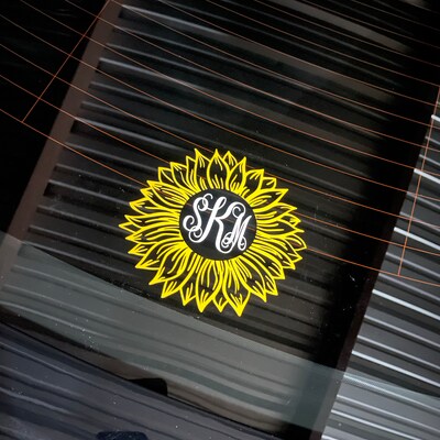 SUNFLOWER OUTLINE Monogram//monogram Decal//sunflower Decal//sunflower ...