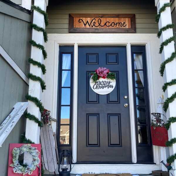 Black & Gold Football Welcome Sign Game Day Front Porch Decor Team ...