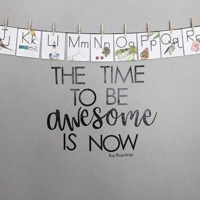 Watercolor Nature Alphabet Banner Classroom Decor - Etsy