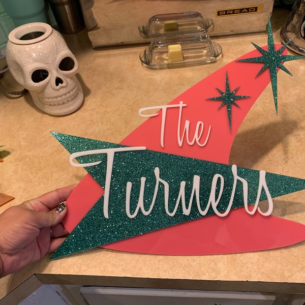 Mid Century Modern "atomic Boomerang" Sign | Palm Springs Address Sign ...