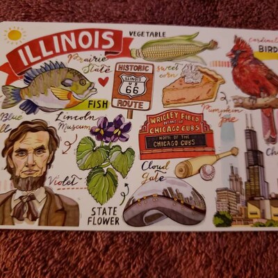Illinois State Postcard. - Etsy