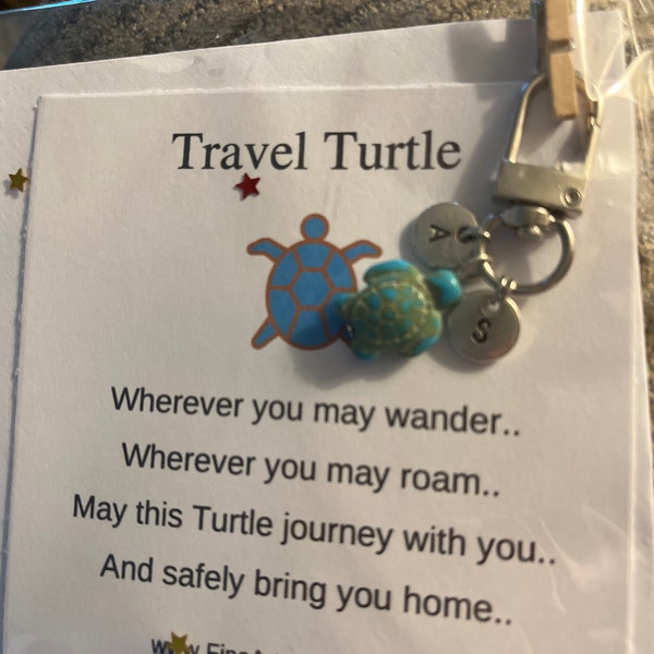 Turtle Keychain, Turtle Keyring, Personalised Gift, Travel Turtle ...