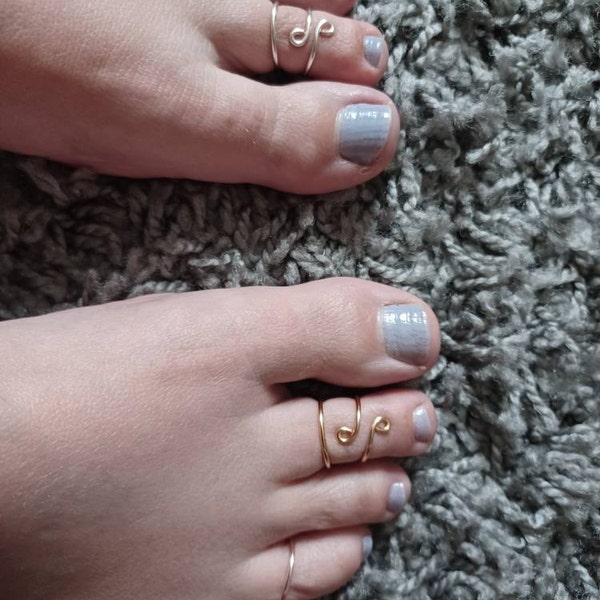 Toe Ring, Silver Toe Ring, Rose Gold Toe Ring, Midi Toe Ring ...