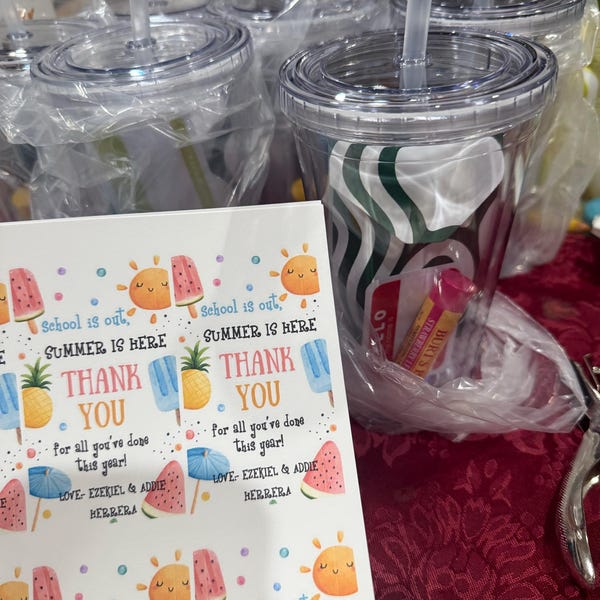 EDITABLE Summer Teacher Appreciation Gift Tag Template, Sun Thank You ...