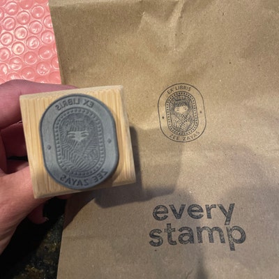 Custom Ex Libris Bee Reading Book Stamp, Personalized Library Rubber ...