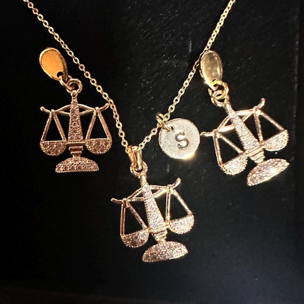 Justice Scale Necklace in Gold, Best Christmas Gift for Lawyer Law ...