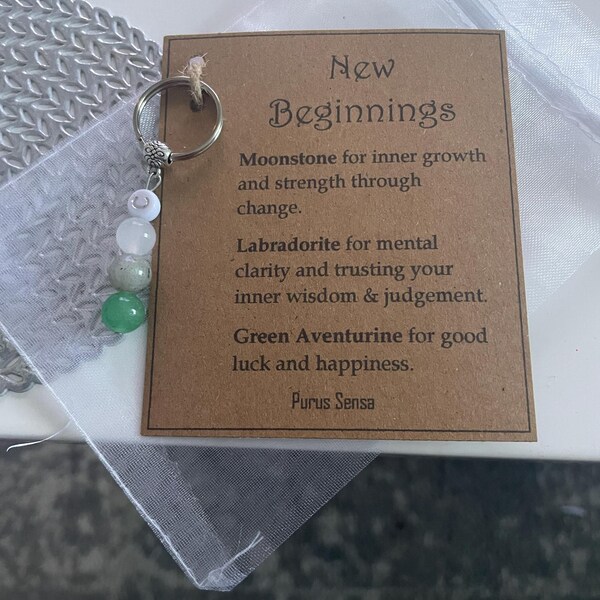 PERSONALISED Crystal Keyring. Custom Crystal Keyring. Healing Crystals ...
