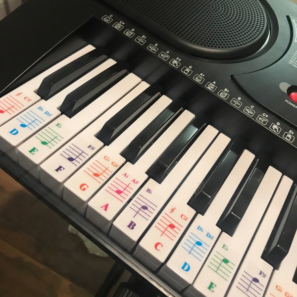Color Piano Stickers for 49/61/ 76/88 Key Keyboards – Transparent and ...