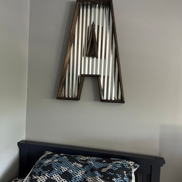 Large Metal Letters, 3D Rustic, Chunky Thick Metal Initials, Stained or ...
