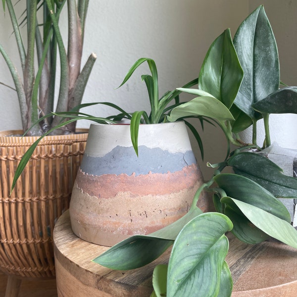 Blue Ridge Planter | Desert Pot | Handmade | Pottery | Boho | Concrete ...