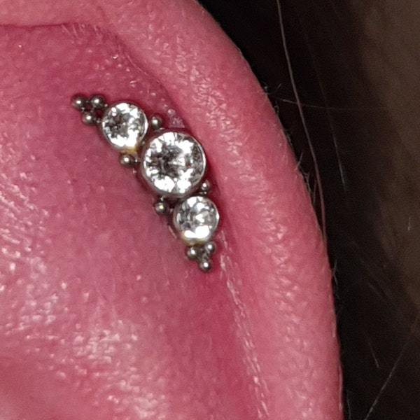 Titanium Internally Threaded Tragus Earring, Helix Stud, Snug Piercing ...