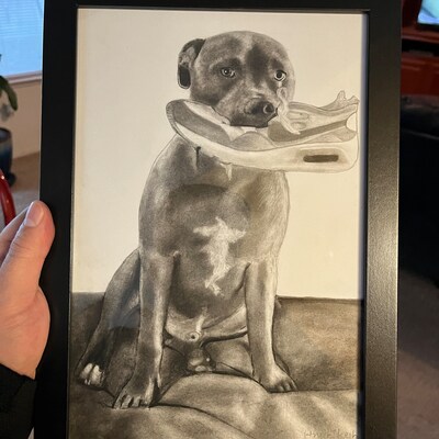 Custom Dog Drawing, Dog Memorial, Photo to Sketch, Charcoal Drawing ...