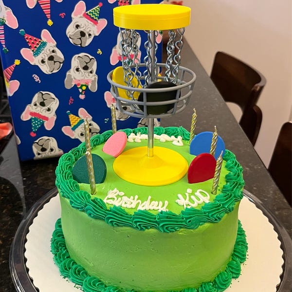 Mini Disc Golf Desk Game – Metal Chain & Metal Support Rod – 3D Printed ...