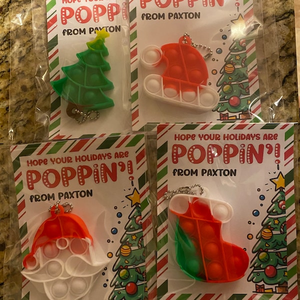 Christmas Party Favors, Pop-it Keychains for Classroom, Teacher Poppin ...