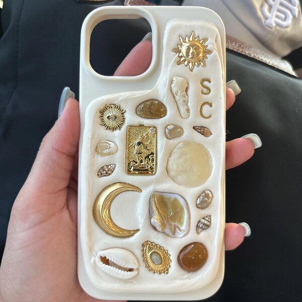 Leopard Shell Stone Mosaic Decoden Phone Case - Etsy