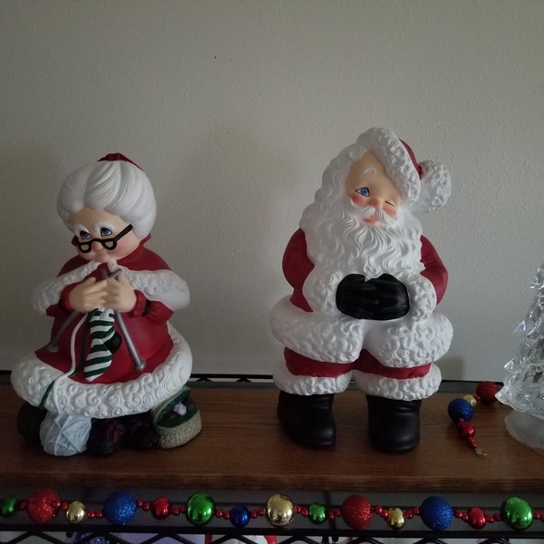 Ceramic Bisque Large Winking Vintage Santa Claus Hand Painted Finished ...