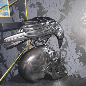 6.25 Nevermore/skullraven Edgar Allan Poe Resin Statue Many Colors ...